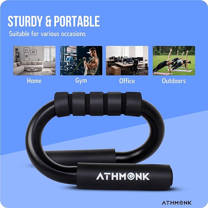 Athmonk Push Up Bar Double Handle Steel For Home Gym Exercise Equipmen