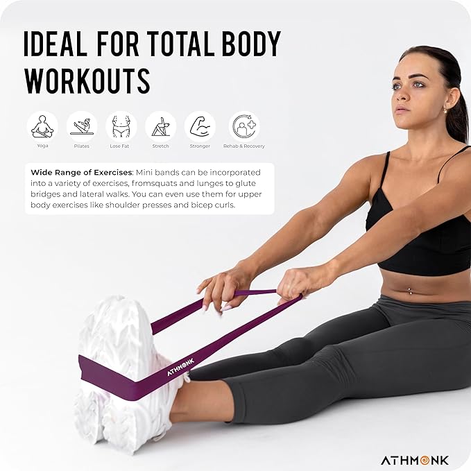 Athmonk Mini Loop Resistance Band for Workout for Men Women - Gym Rubb